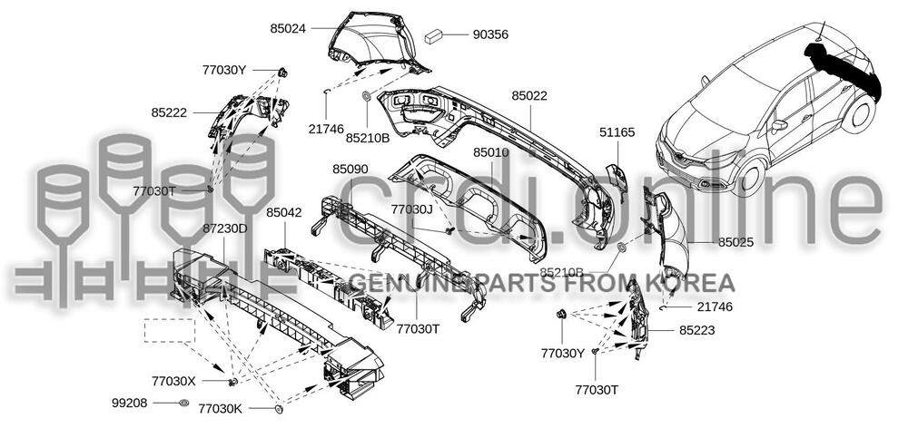 FASCIA-REAR BUMPERNO PAINT 850B2-5144R 850B25144R 850B2 5144R – CRDI.online