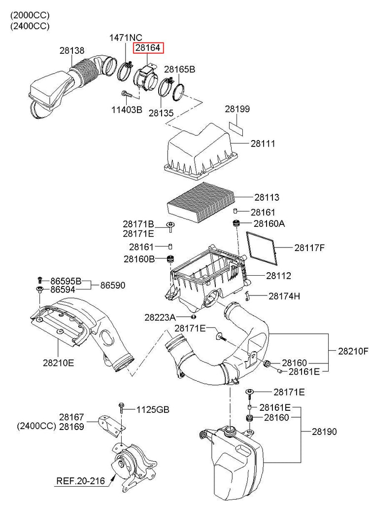 SENSOR ASSY-AIR FLOW 28164-25000 2816425000 28164 25000 – CRDI.online