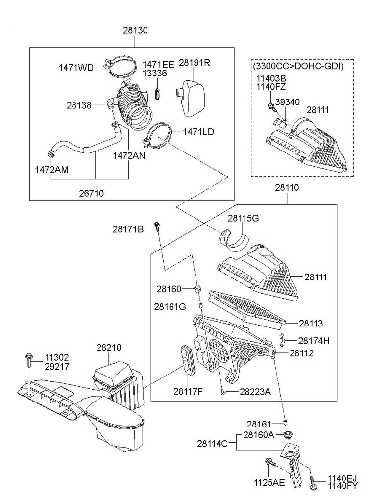 CLEANER ASSY-AIR 28110-3R500 281103R500 28110 3R500 – CRDI.online