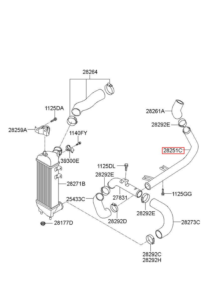PIPE-INTERCOOLER INLET 28251-2A602 282512A602 28251 2A602 – CRDI.online