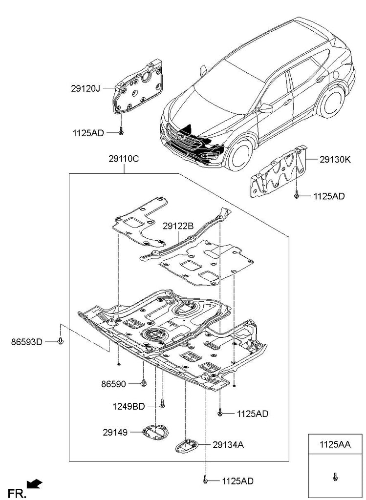 PANEL-SIDE COVERLH 29130-2W000, 291302W000, 29130 2W000 (Original, New ...