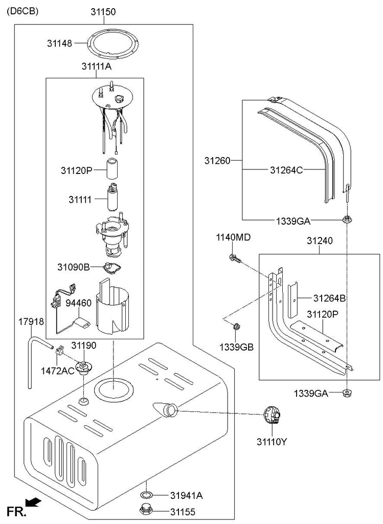 CAP ASSY-FUEL FILLER 31180-5L000, 311805L000, 31180 5L000 (Original, N ...