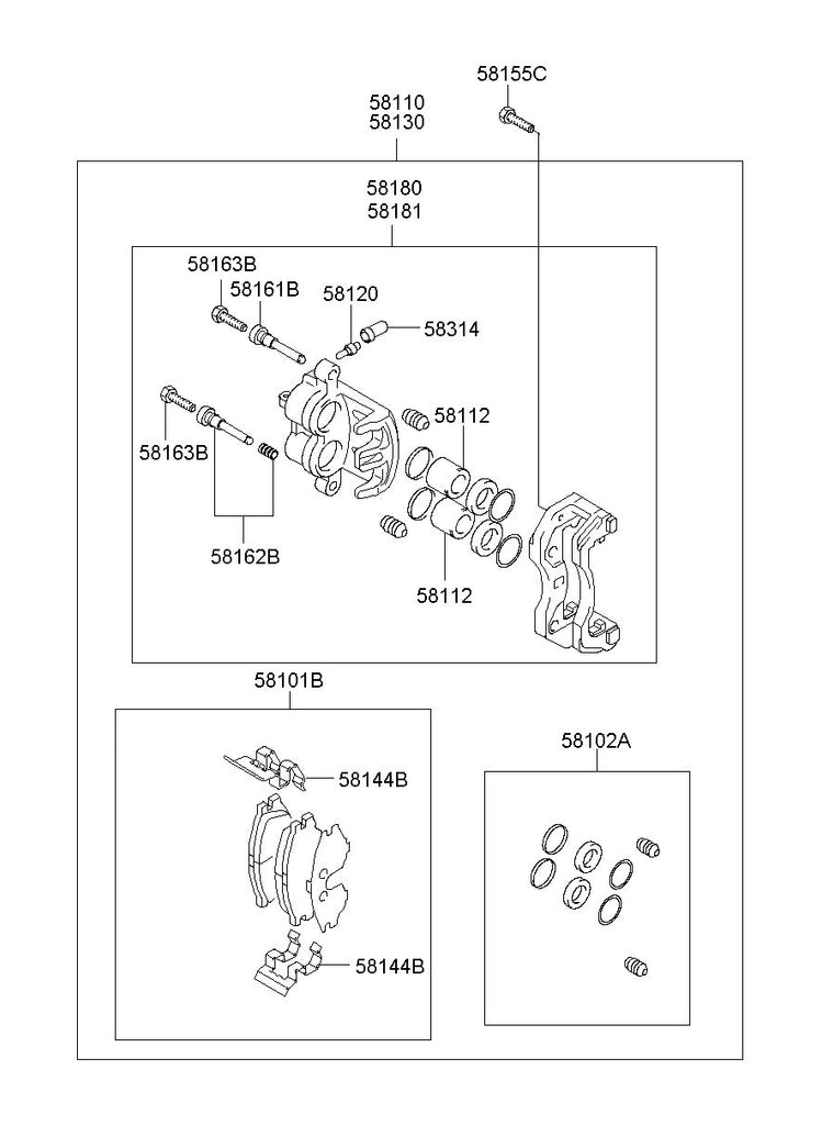 PAD KIT-FRONT DISC BRAKE 58101-4FA10 581014FA10 58101 4FA10 – CRDI.online