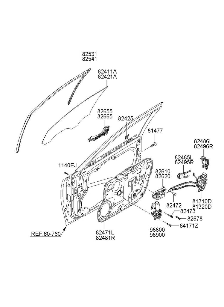 PANEL ASSY-FRONT DR MODULERH 82481-3L000, 824813L000, 82481 3L000 (Ori ...
